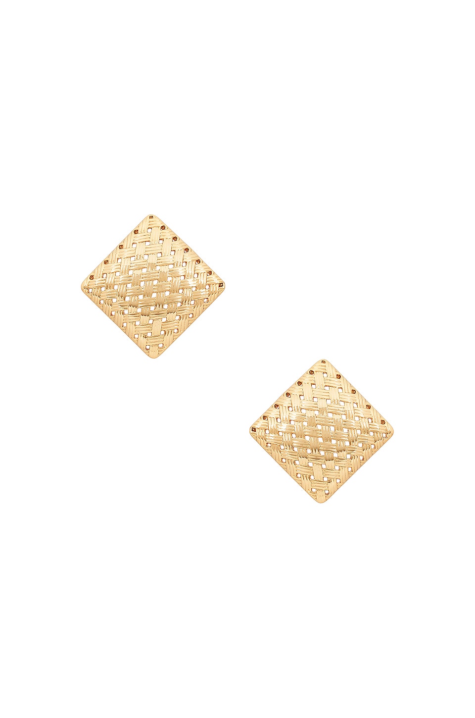 EMMA PILLS Capri Square Studs in Gold | REVOLVE