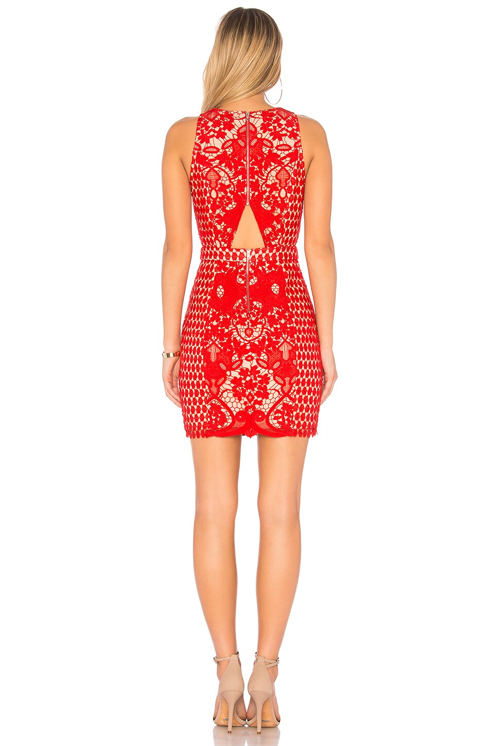 Endless Rose x REVOLVE High Neck Floral Crochet Dress in Red | REVOLVE