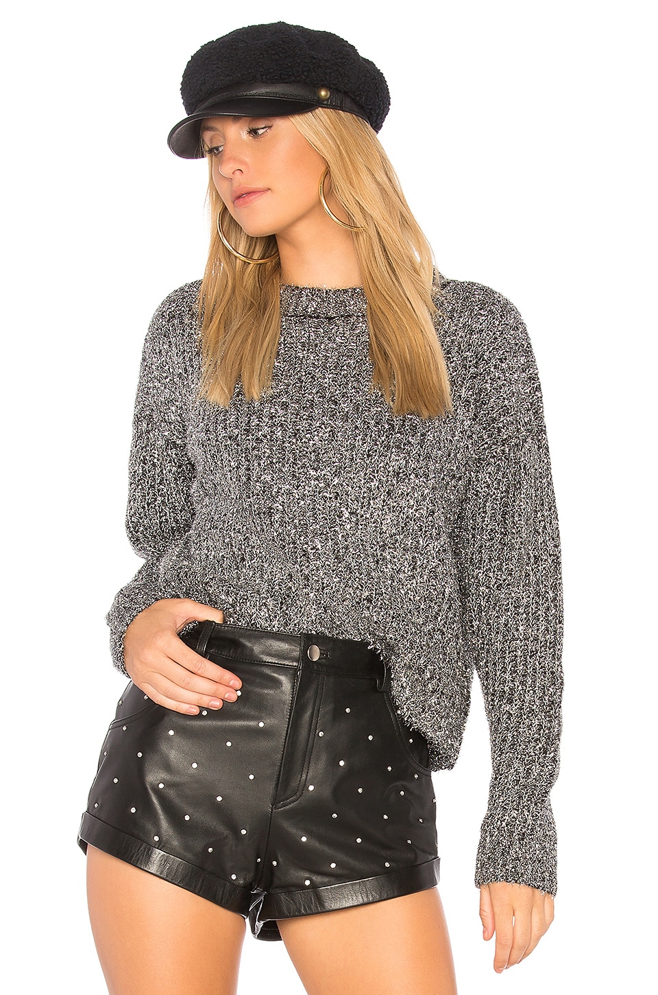 Endless Rose Sparkling Sweater in Silver & Black | REVOLVE