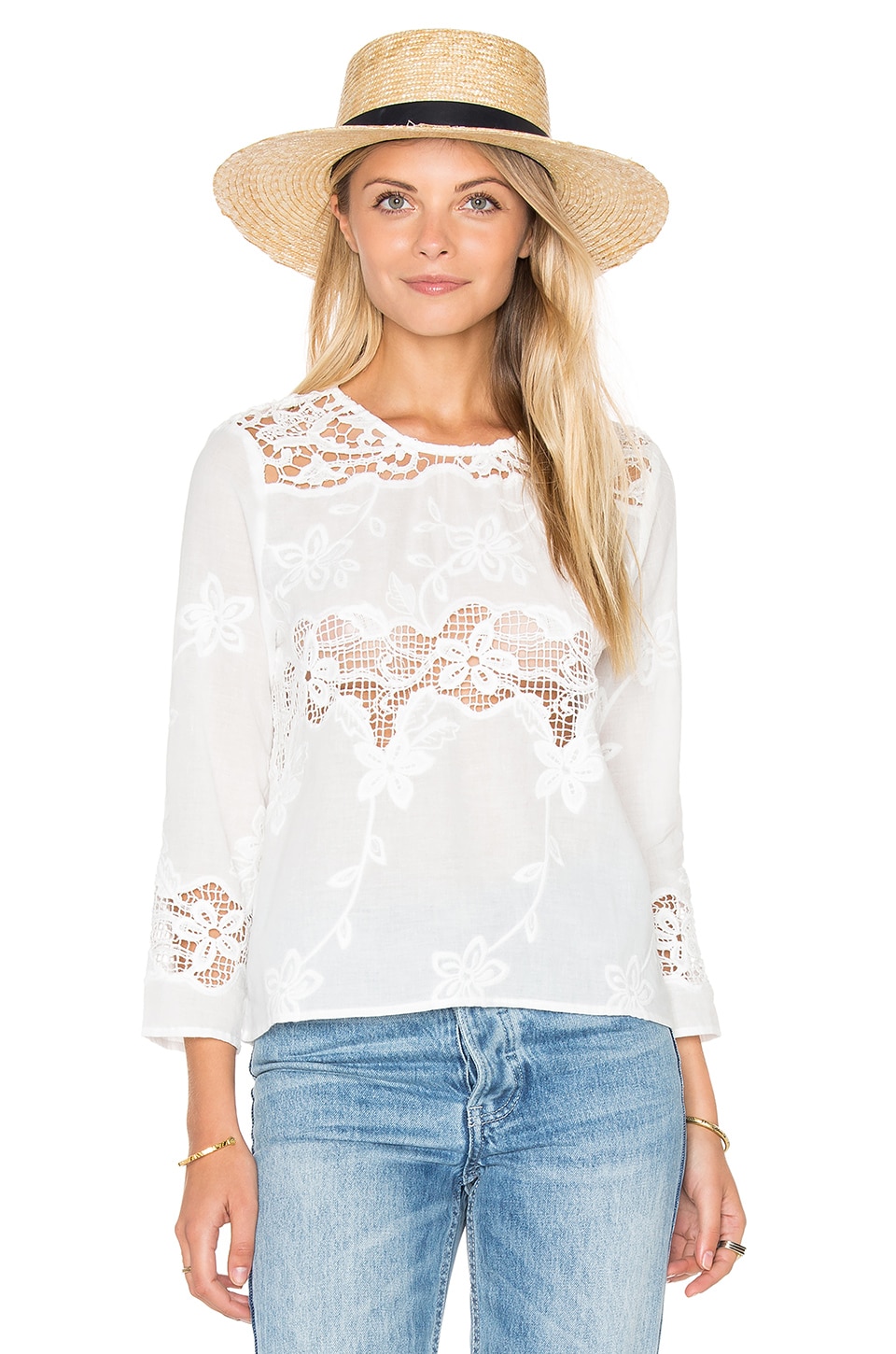 Endless Rose Woven Long Sleeve Top in Off White | REVOLVE
