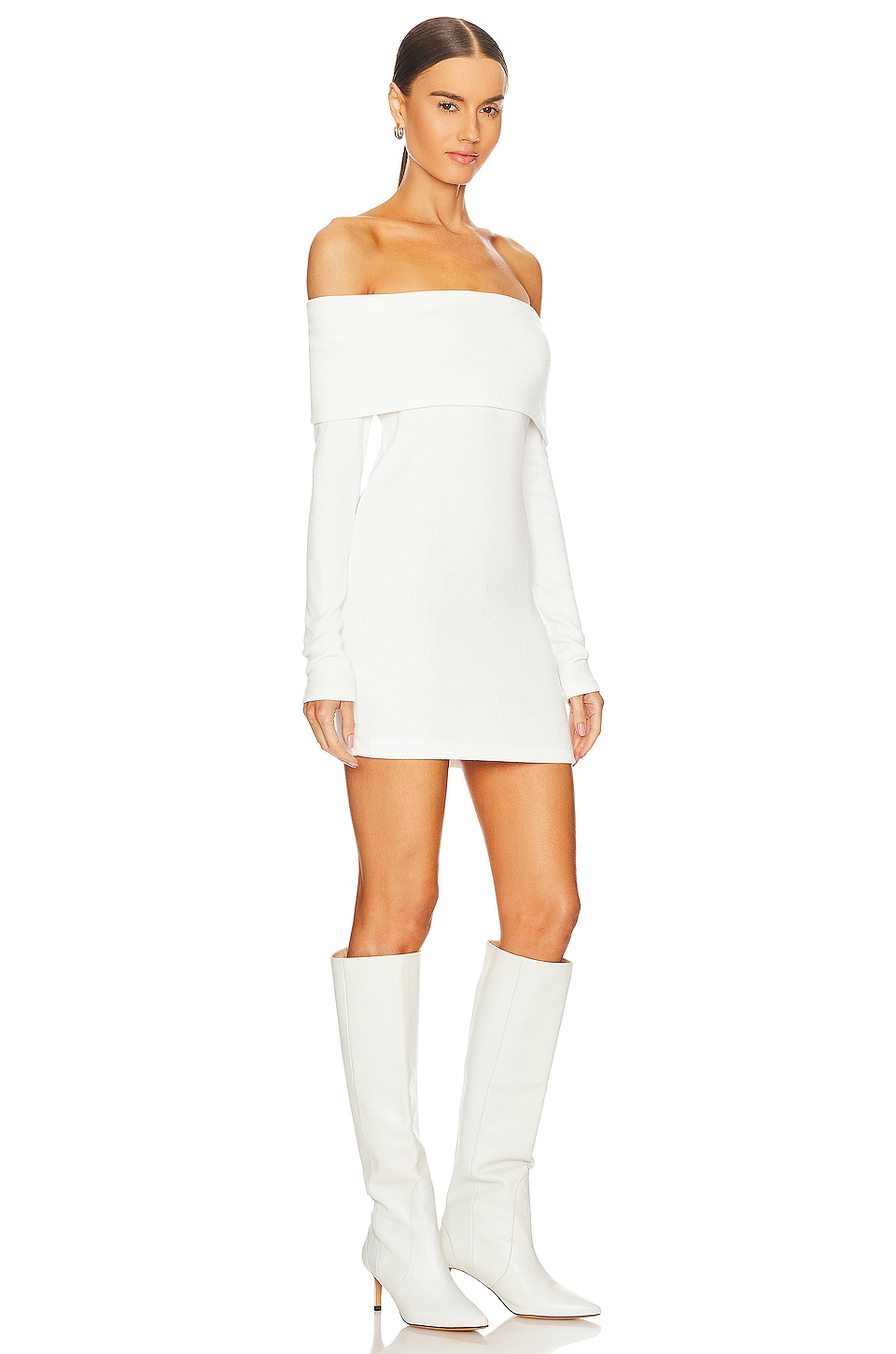 Enza Costa x REVOLVE Off-shoulder Sweater Mini Dress in Winter White ...