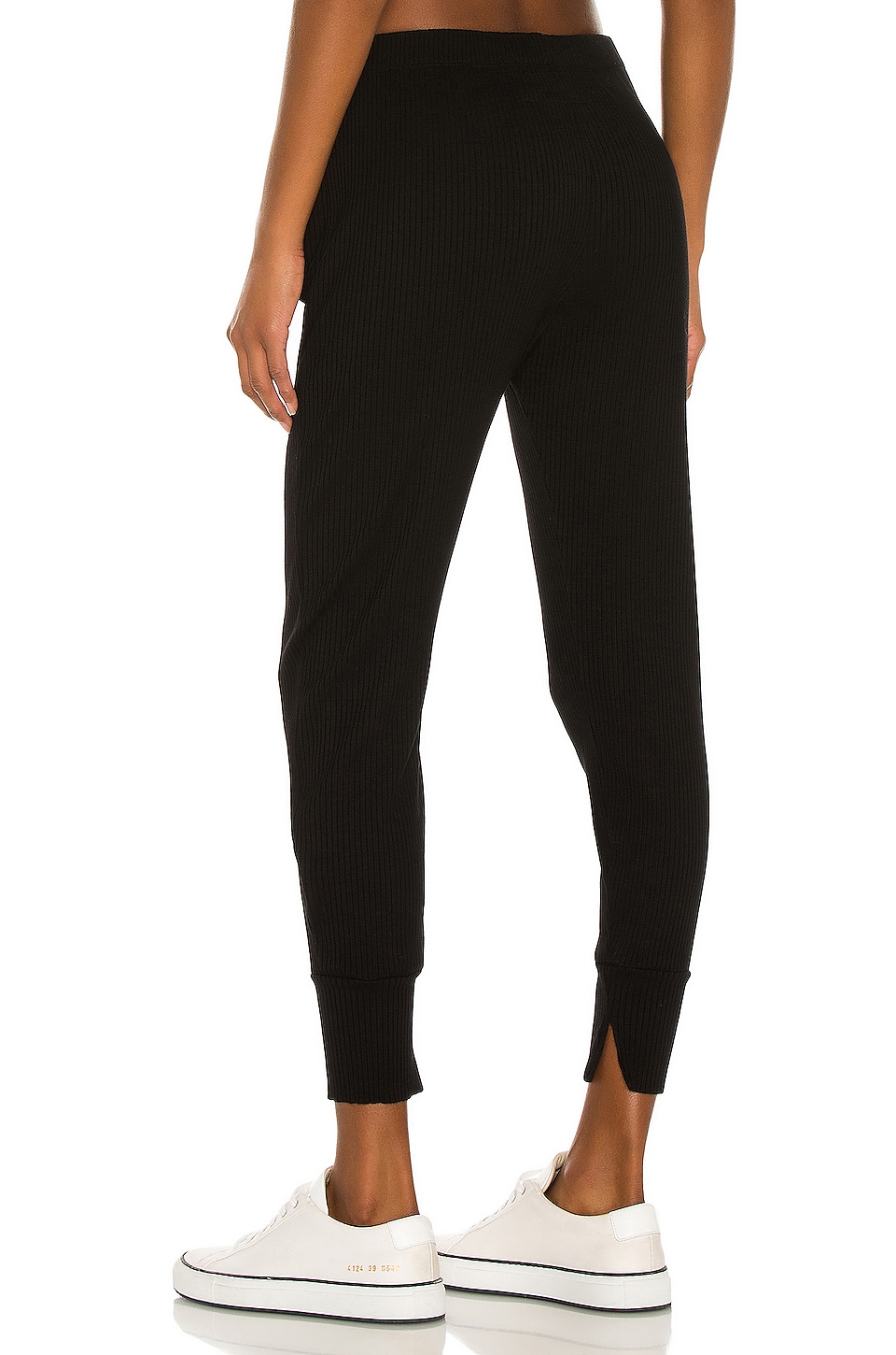 Enza Costa Viscose Rib Split Cuff Jogger Pant in Black | REVOLVE