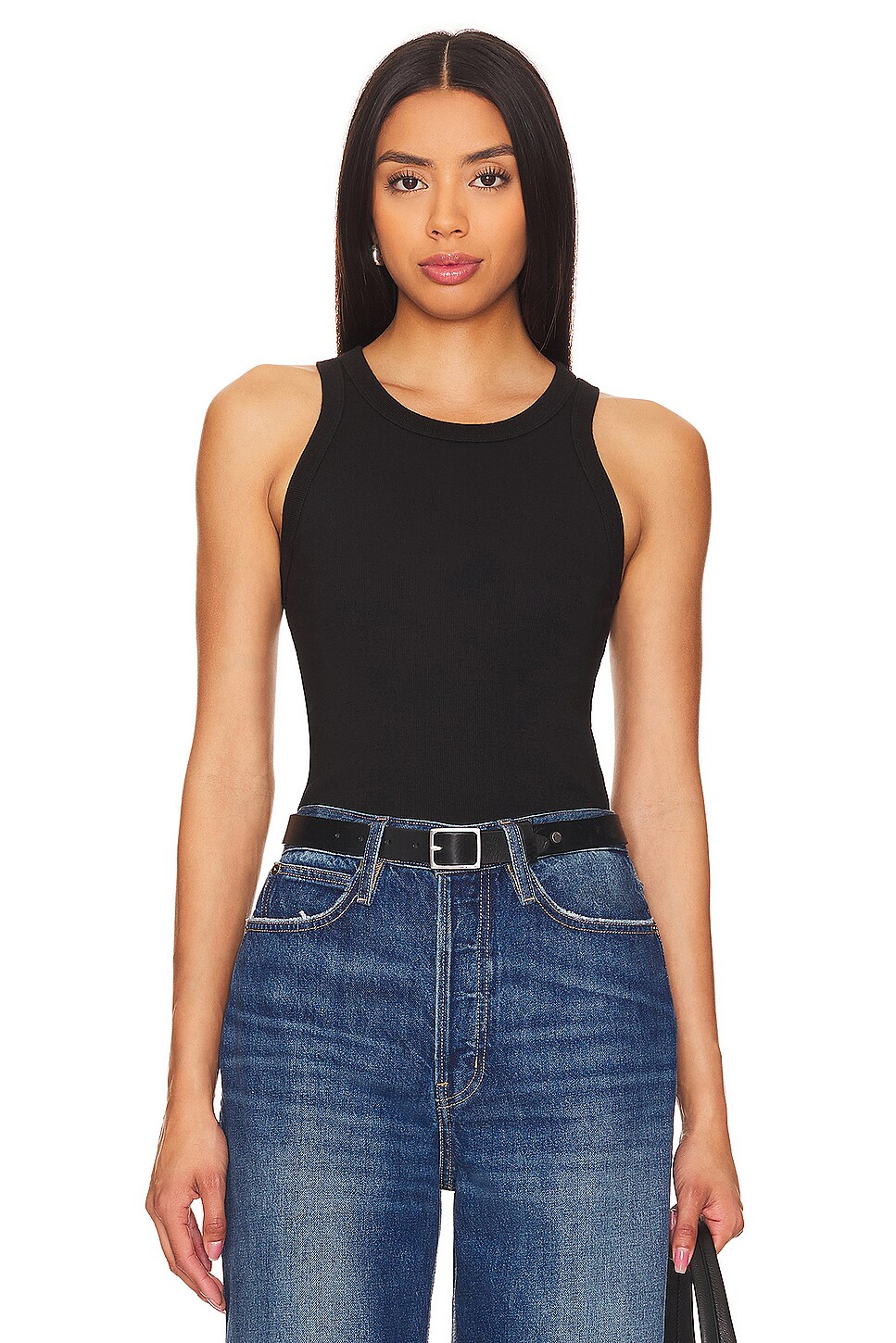 Enza Costa Supima Rib Sheath Tank in Black | REVOLVE