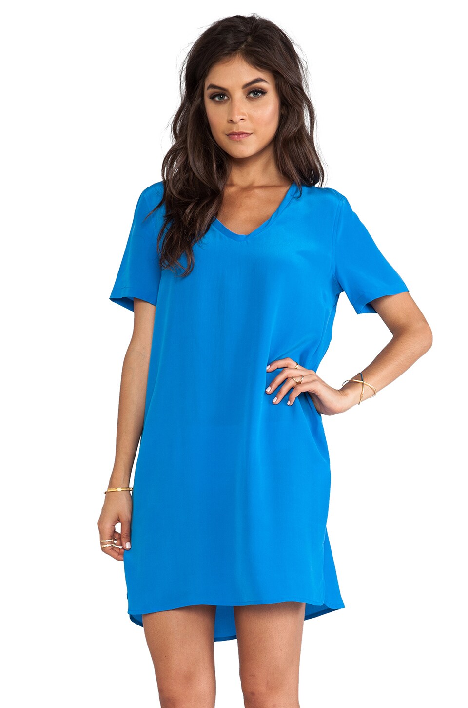 Equipment Grayson Vintage Wash Dress in Klein Blue | REVOLVE