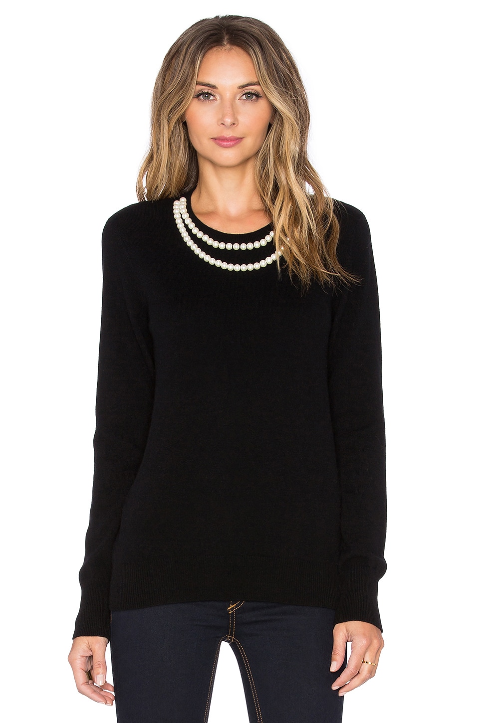 Equipment Shane Pearl Necklace Sweater in Black | REVOLVE