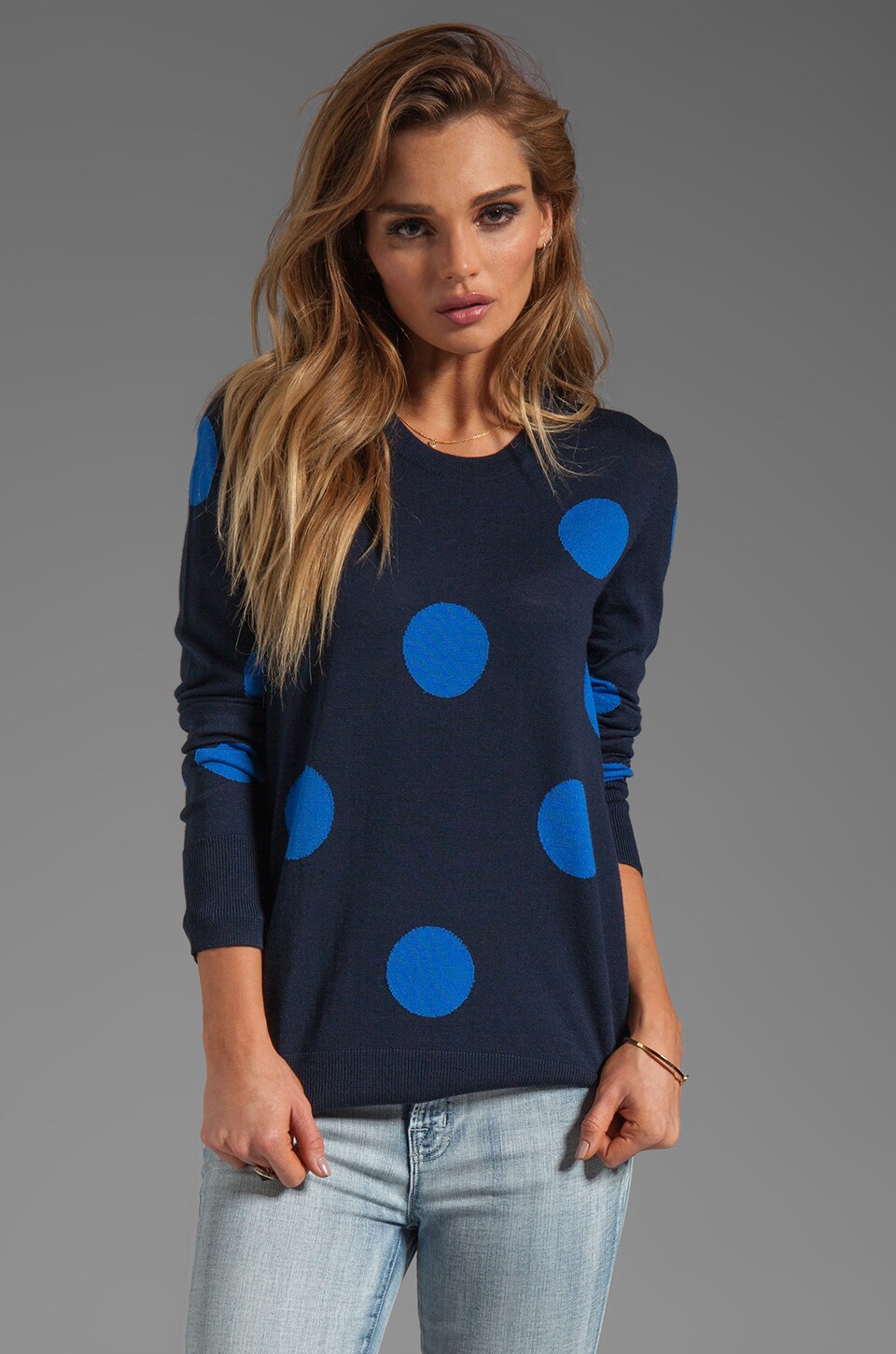 Equipment Shane Crew Neck Sweater in Peacoat/Electric Blue in Peacoat ...
