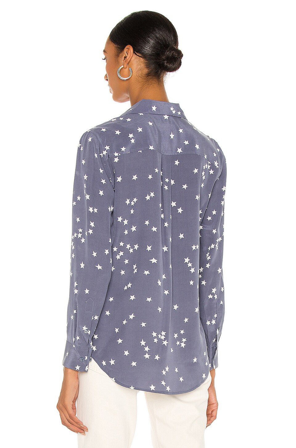 Equipment Starry Night Slim Signature Blouse in Blue Stone | REVOLVE