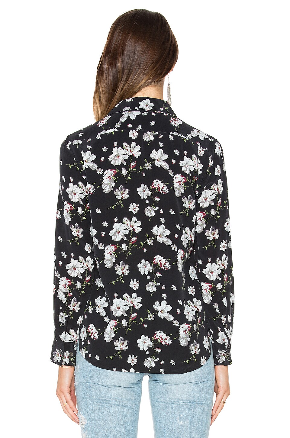 Equipment Leema Ditsy Floral Print Button Up in True Black Multi | REVOLVE