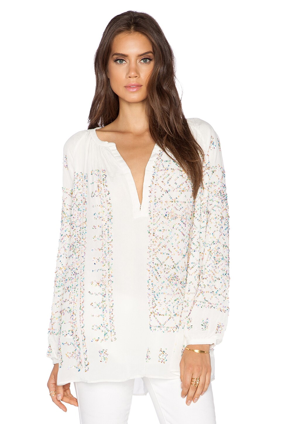 Essentiel Antwerp Milky Way Embellished Top in White | REVOLVE