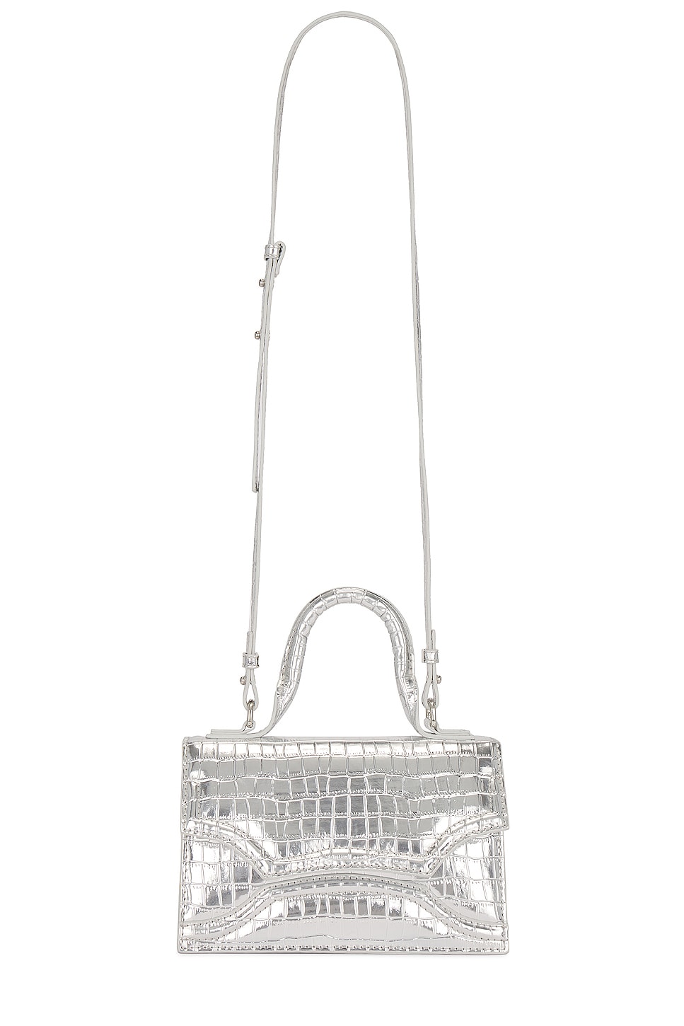 Essentiel Antwerp Emisol Faux Croco Bag in Silver | REVOLVE