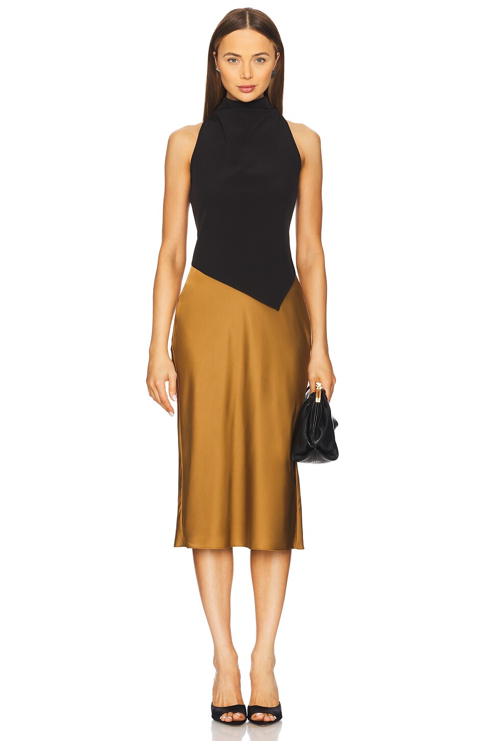 ET OCHS Anya Dress in Almond & Black | REVOLVE