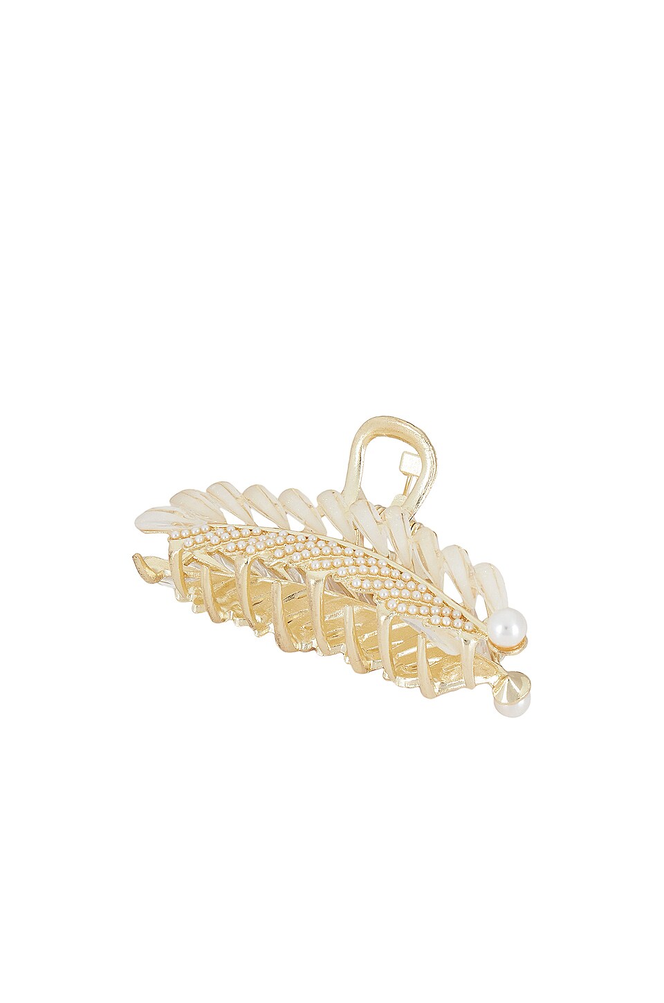 Ettika Pearl Claw Clip in Gold | REVOLVE
