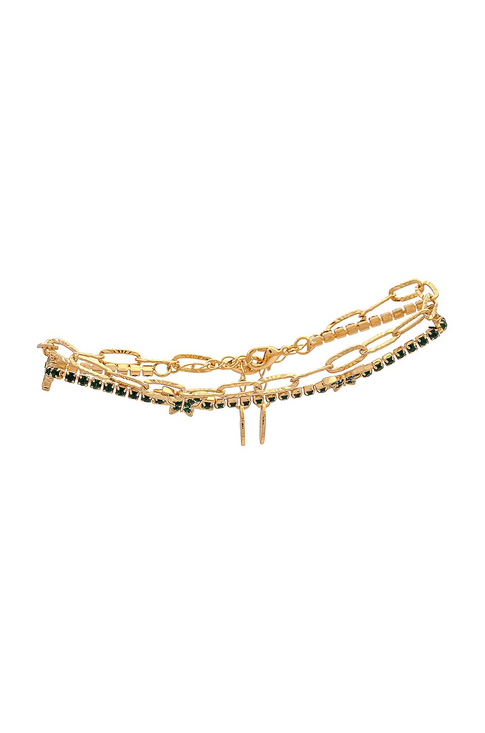 Ettika Butterfly Anklet In Emerald Revolve