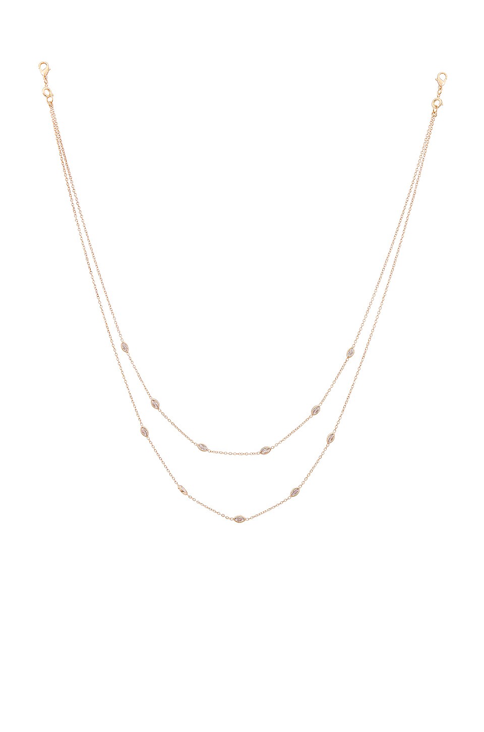 Ettika Layered Back Body Chain in Clear Crystals | REVOLVE