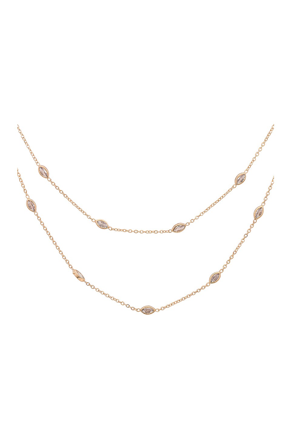 Ettika Layered Back Body Chain in Clear Crystals | REVOLVE