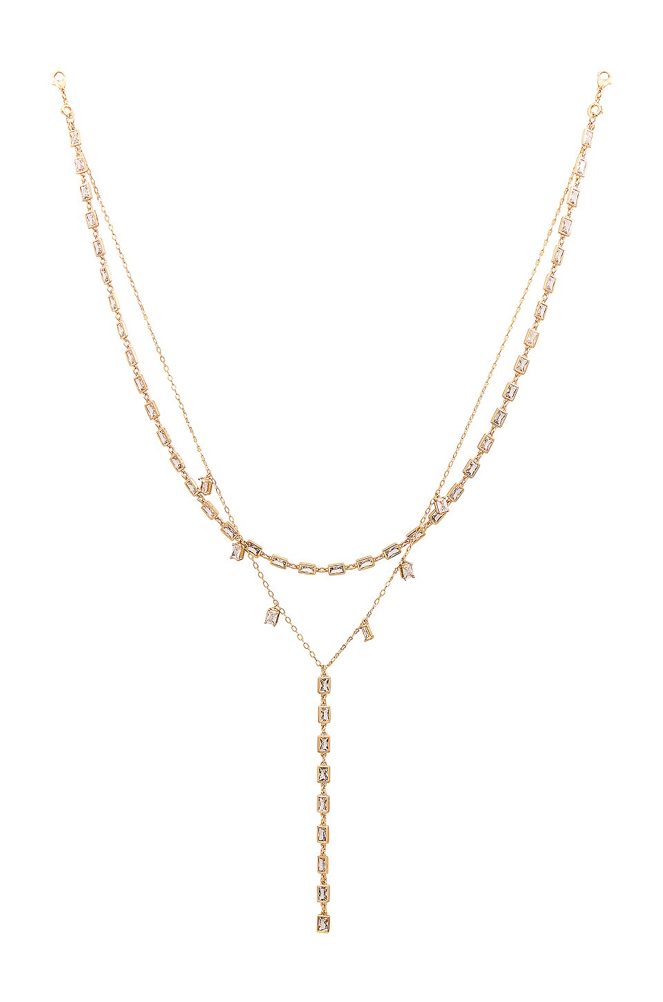 Ettika Lariat Back Body Chain in Clear Crystals | REVOLVE