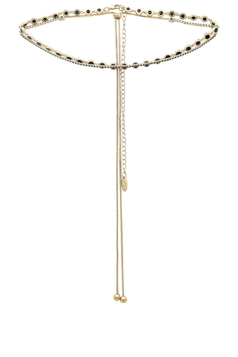Ettika Two Chain Necklace in Black & Gold | REVOLVE