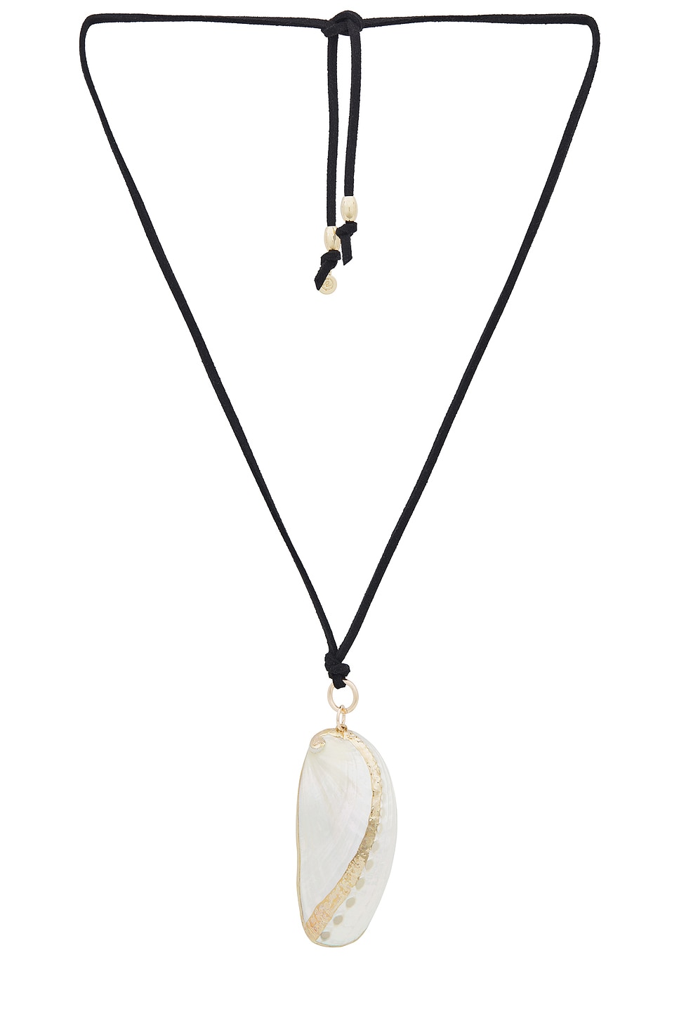 Ettika Large Shell Pendant Leather Cord Necklace With Dripping ...