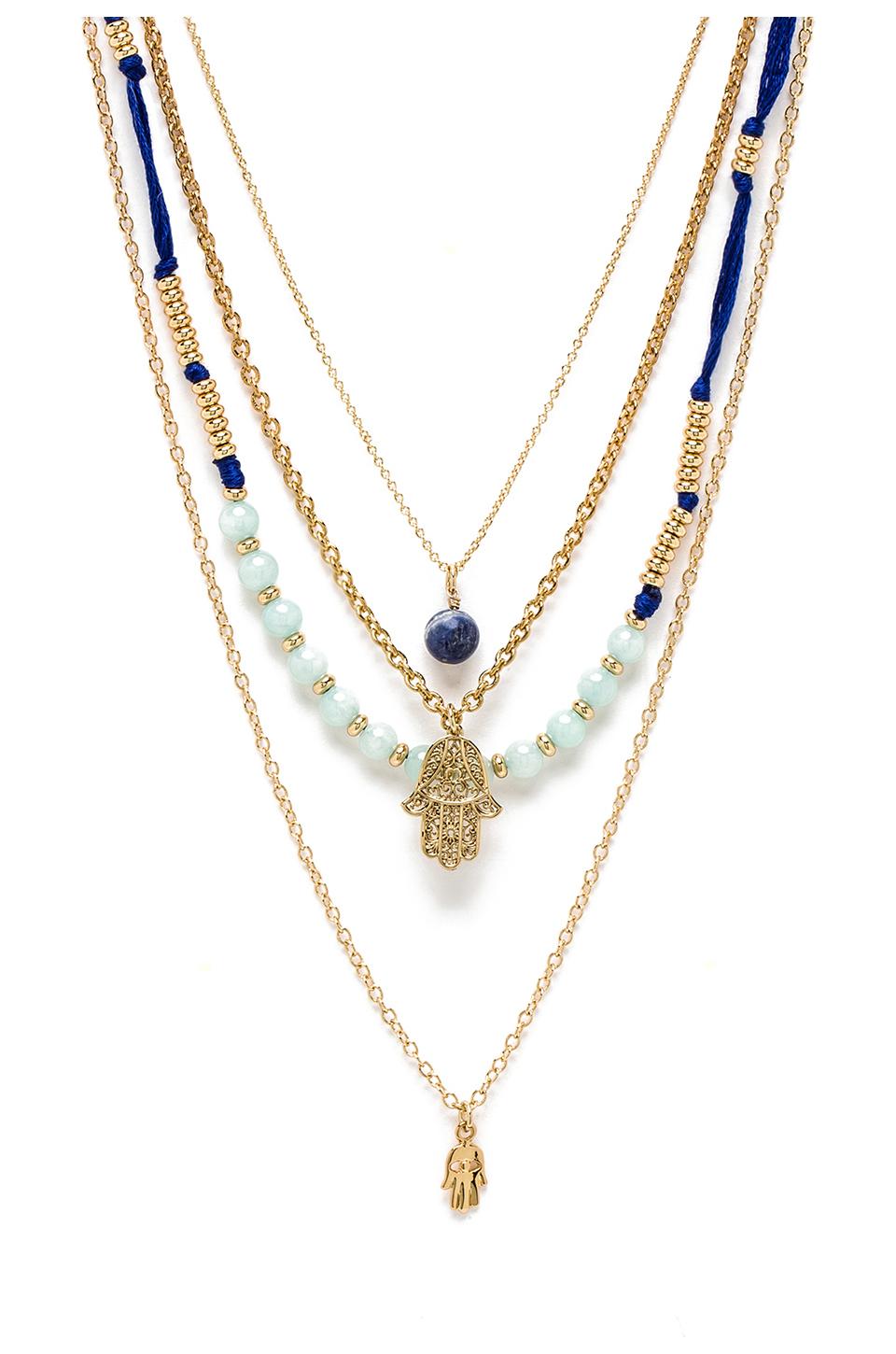 Ettika COLLIER À PLUSIEURS RANGS HAMSA en Gold | REVOLVE