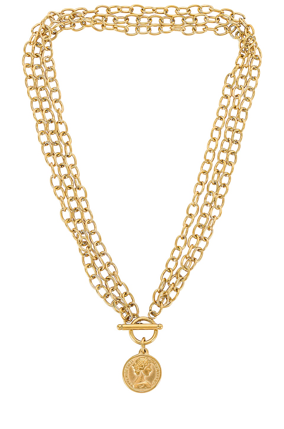 Ellie Vail Viviane Toggle Multi Chain Coin Necklace in Gold | REVOLVE