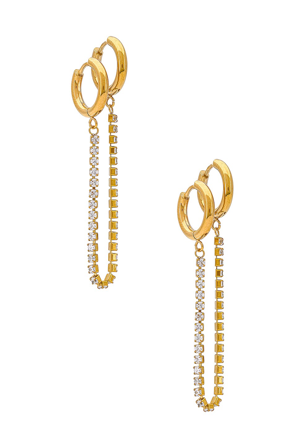 Ellie Vail Ramona Double Mini Hoop Earring in Gold | REVOLVE