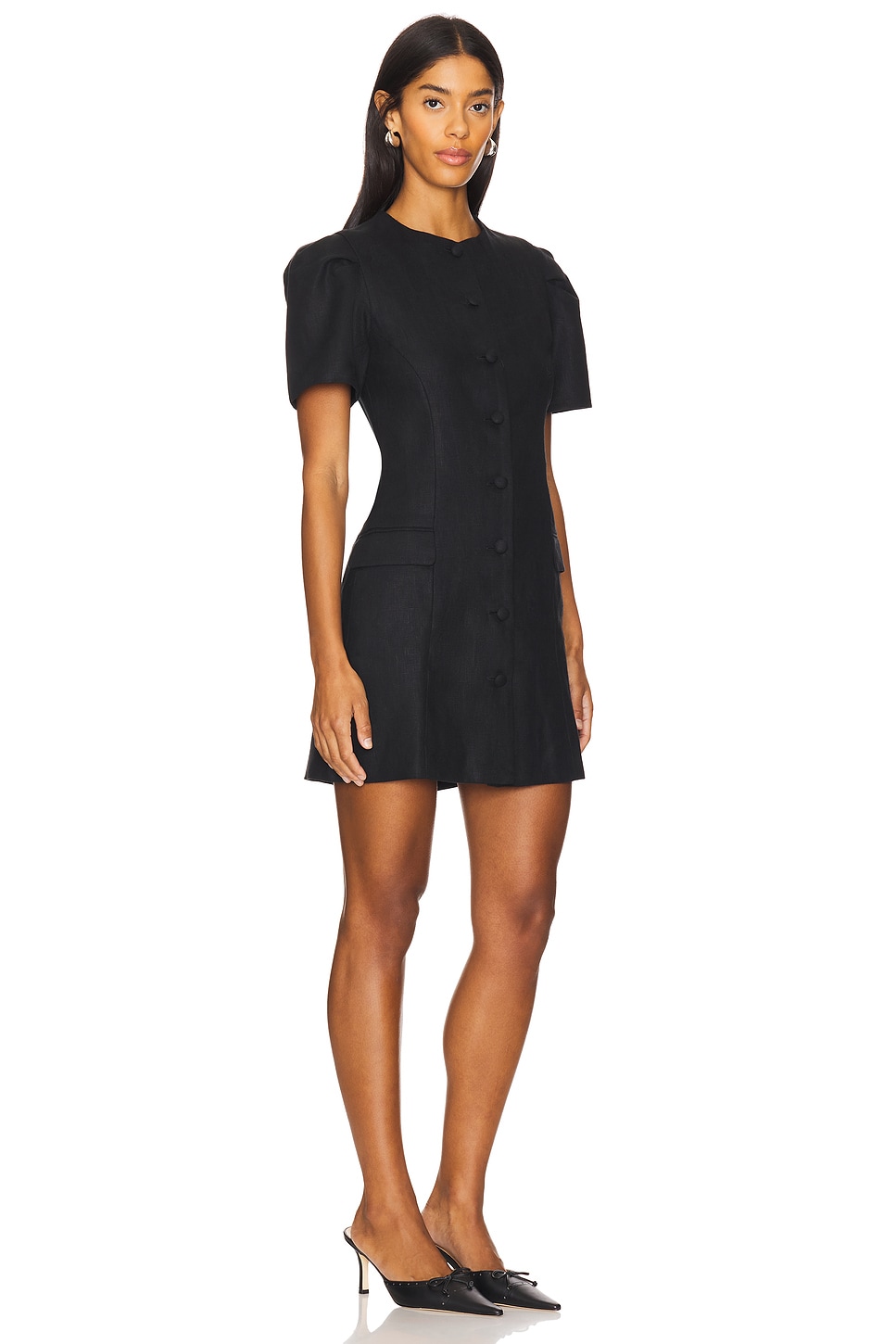 FAITHFULL THE BRAND Emma Mini Dress in Black | REVOLVE