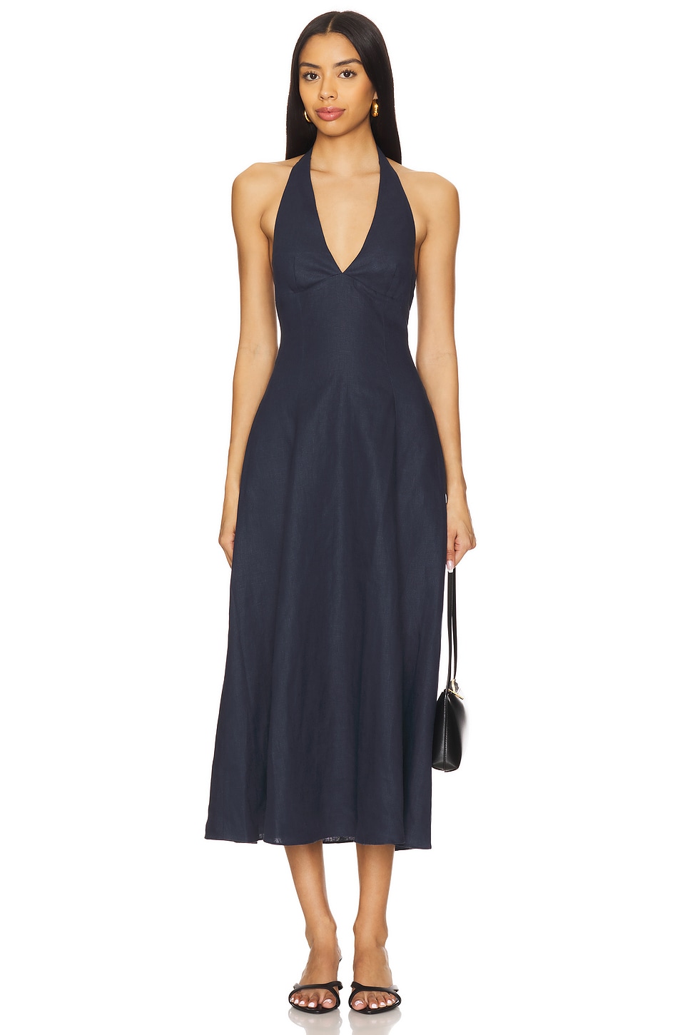 FAITHFULL THE BRAND Marais Midi Dress in Navy | REVOLVE