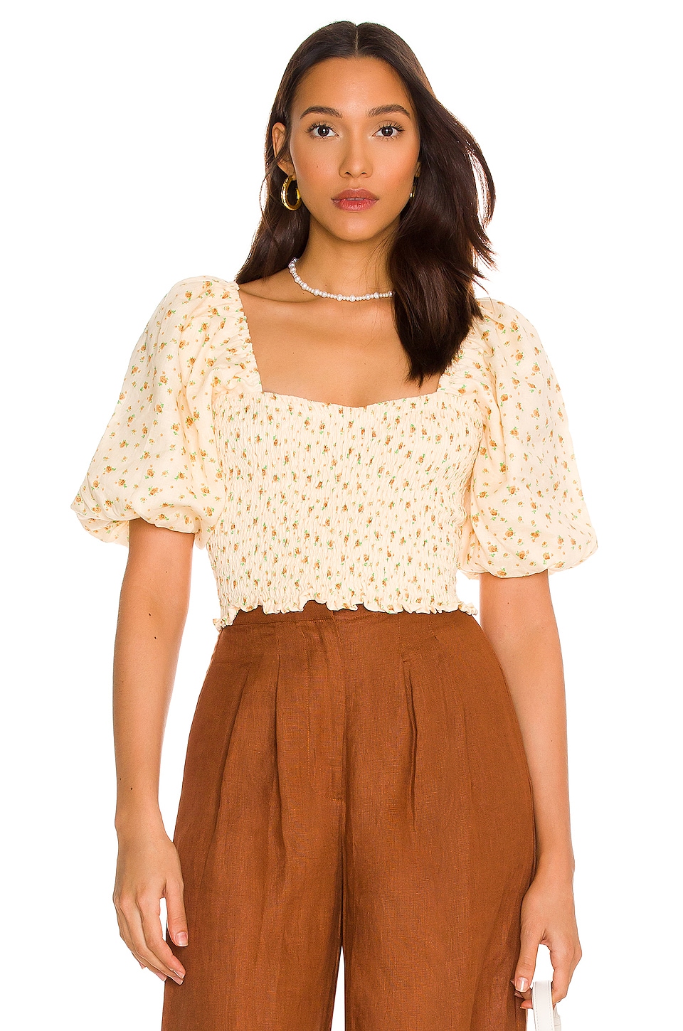 FAITHFULL THE BRAND Robina Top in Rowena Floral Apricot | REVOLVE