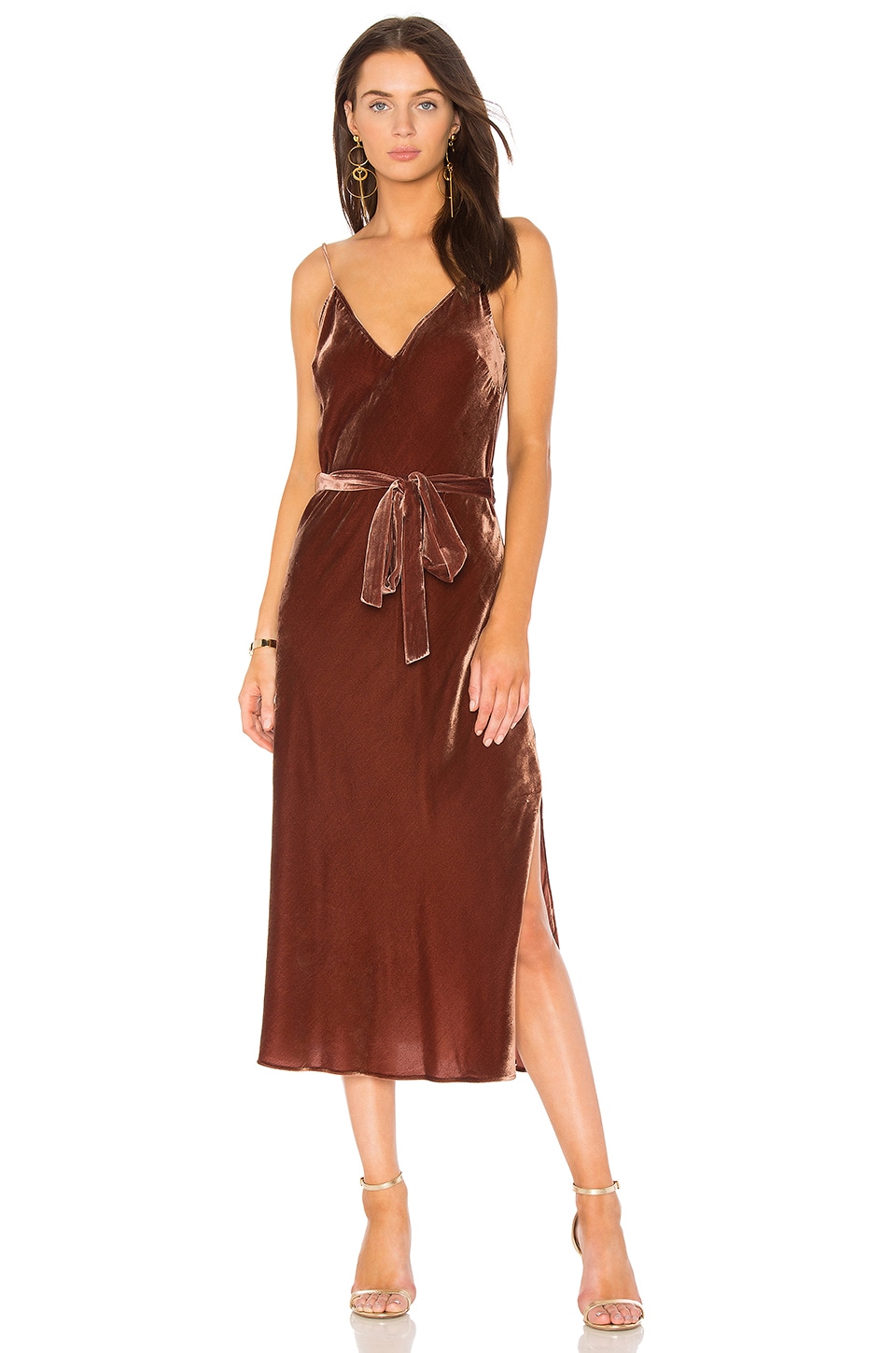 FRAME V Neck Slip Dress in Spice | REVOLVE