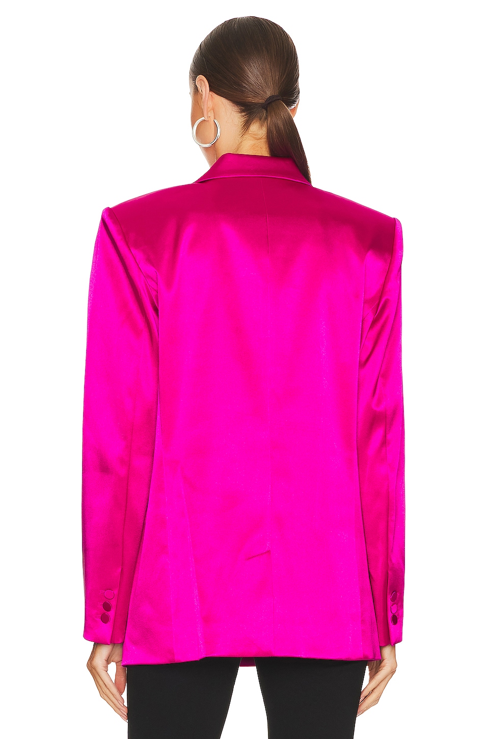 FRAME Strong Shoulder Blazer in Magenta | REVOLVE