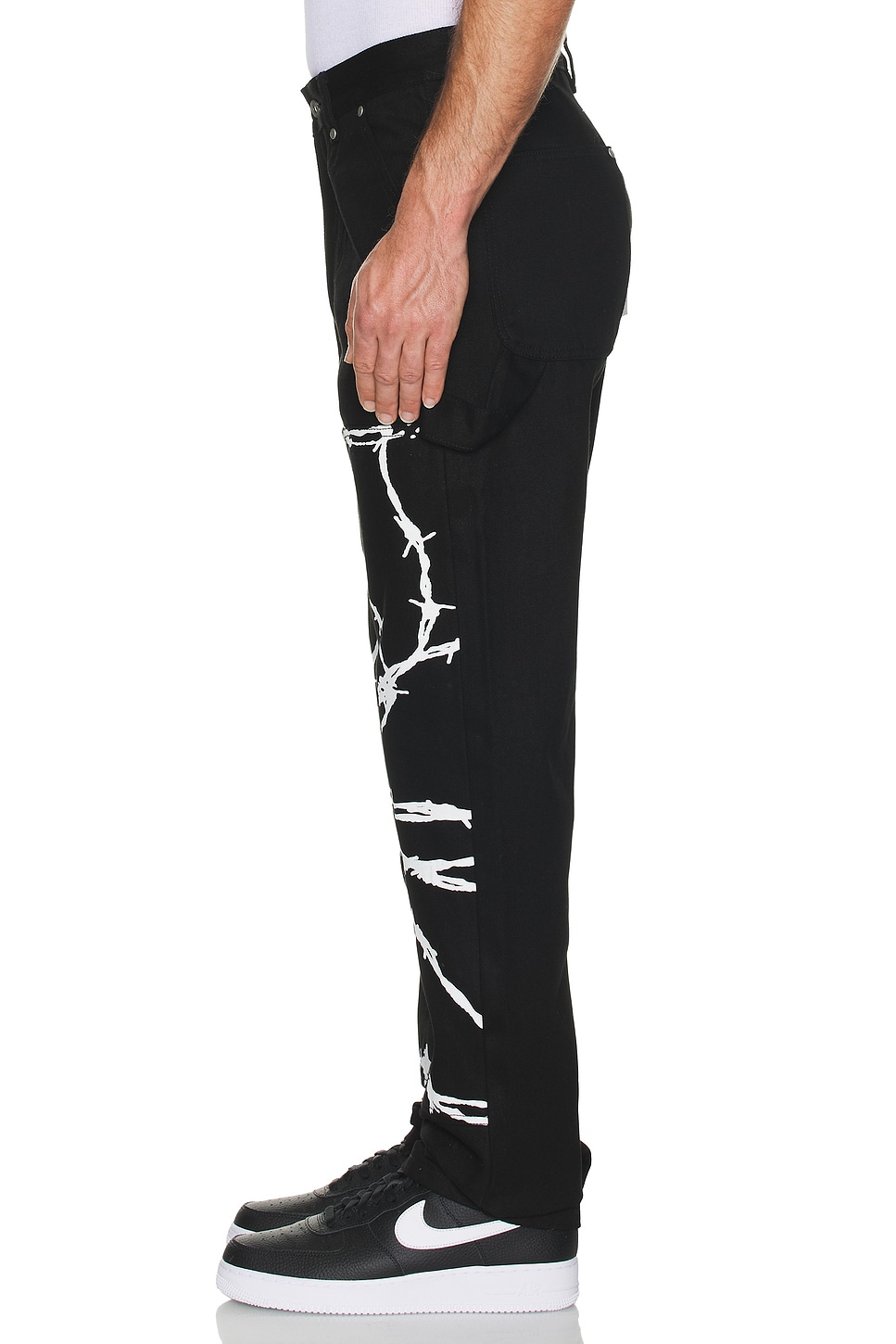 Funeral Apparel Barbed Wire Carpenter Pants in Black | REVOLVE