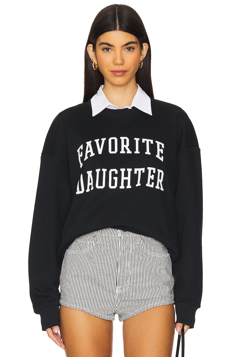 Favorite Daughter Collegiate Sweatshirt in Black & White | REVOLVE