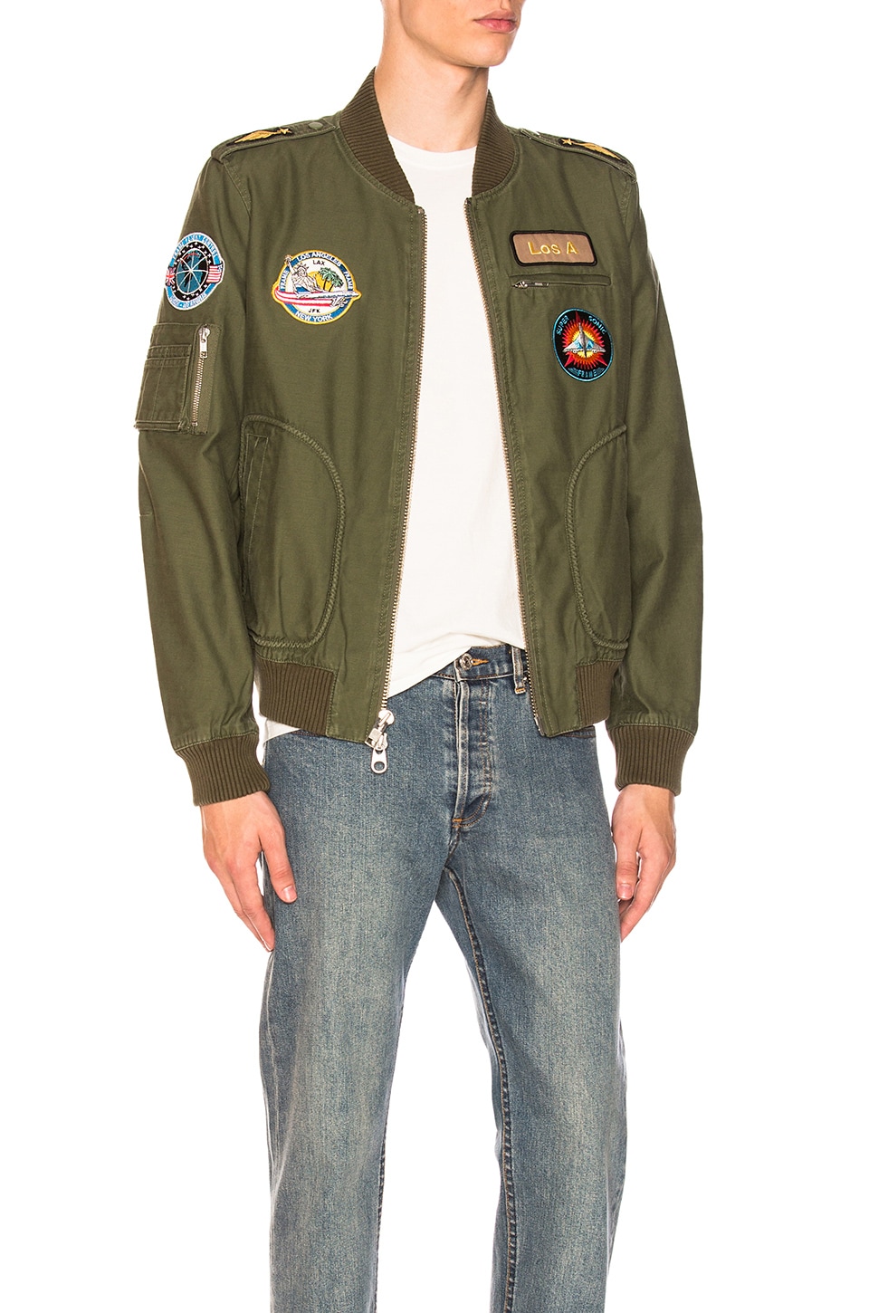 FRAME Denim Test Pilot Jacket in Sage | REVOLVE