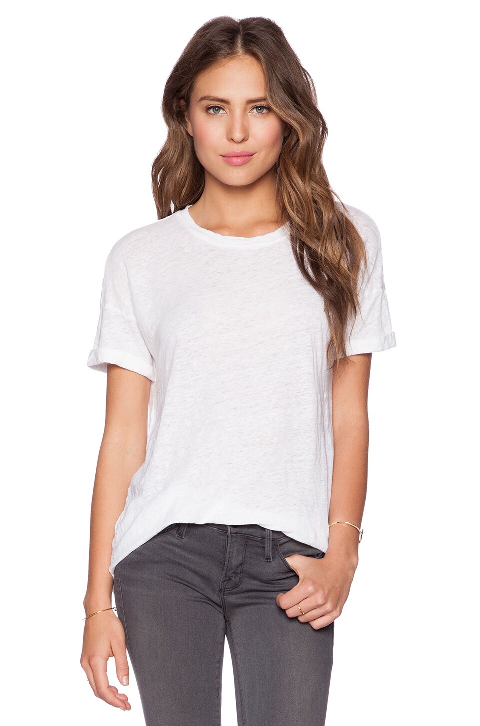 FRAME Denim Le Boyfriend Tee in Blanc | REVOLVE