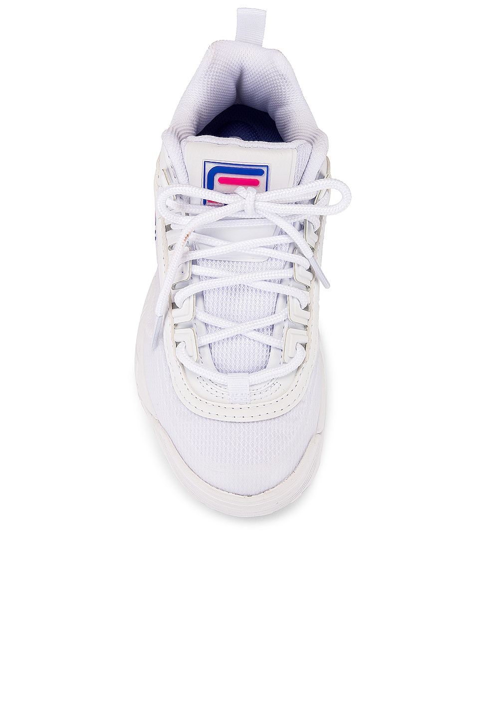 Fila Disruptor 2A Sneaker in White, Amparo Blue & Magenta | REVOLVE