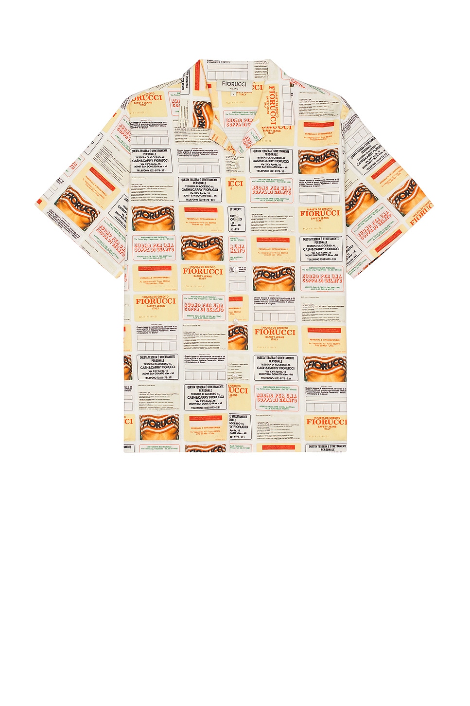FIORUCCI Credit Card Bowling Shirt in White | REVOLVE