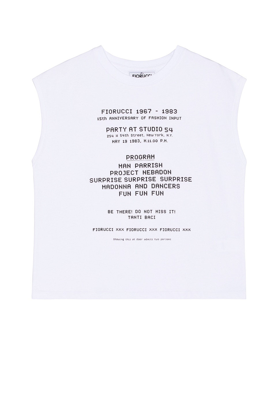 FIORUCCI Invitation Print Boxy Tank Top in White | REVOLVE