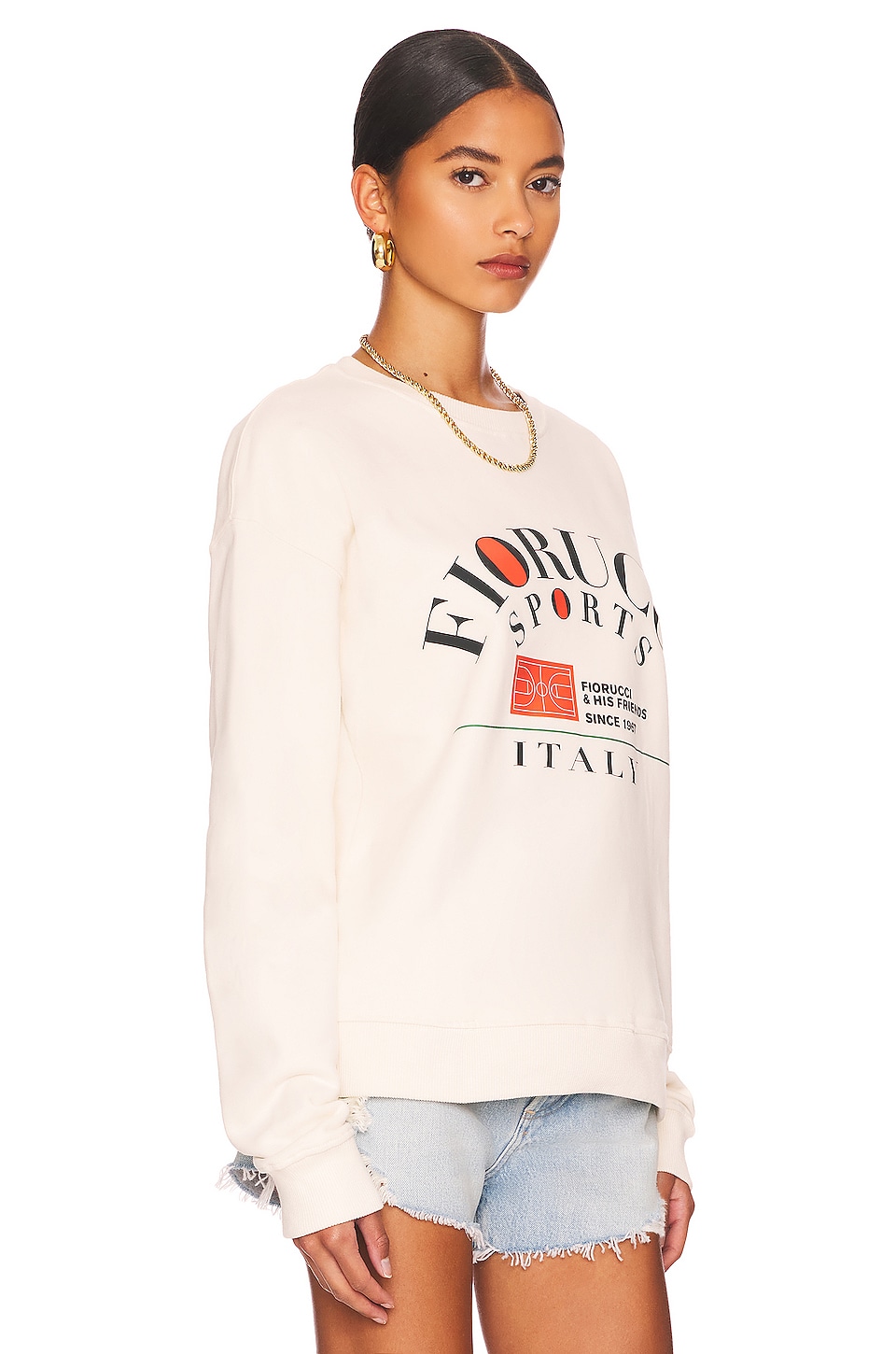 FIORUCCI Sports Italy Sweatshirt in Off White | REVOLVE