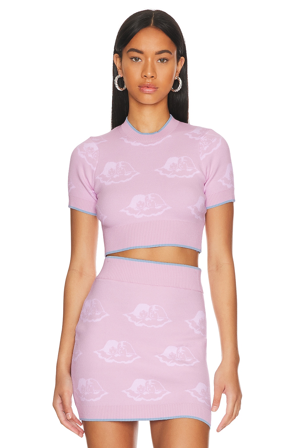 FIORUCCI All Over Angels Knit Top in Pink | REVOLVE