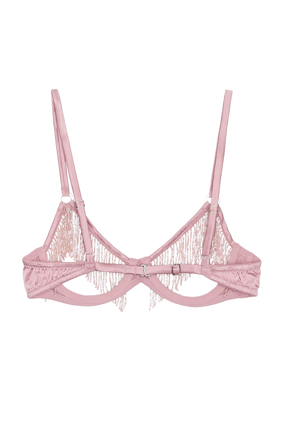 fleur du mal Beaded Fringe Ouvert Bra in Rosebud | REVOLVE
