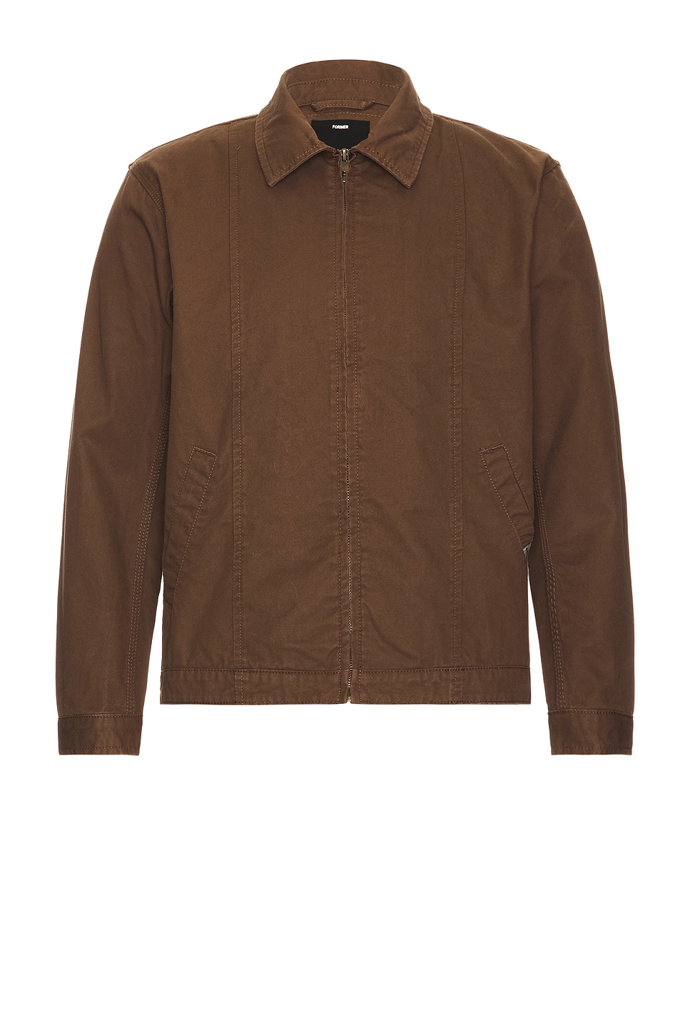 FORMER Distend Panel Jacket in Brown | REVOLVE