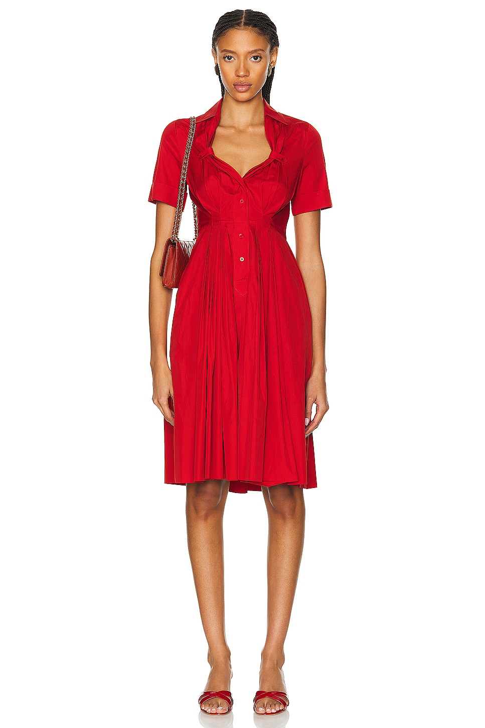 FWRD Renew Gucci Midi Dress in Red | REVOLVE