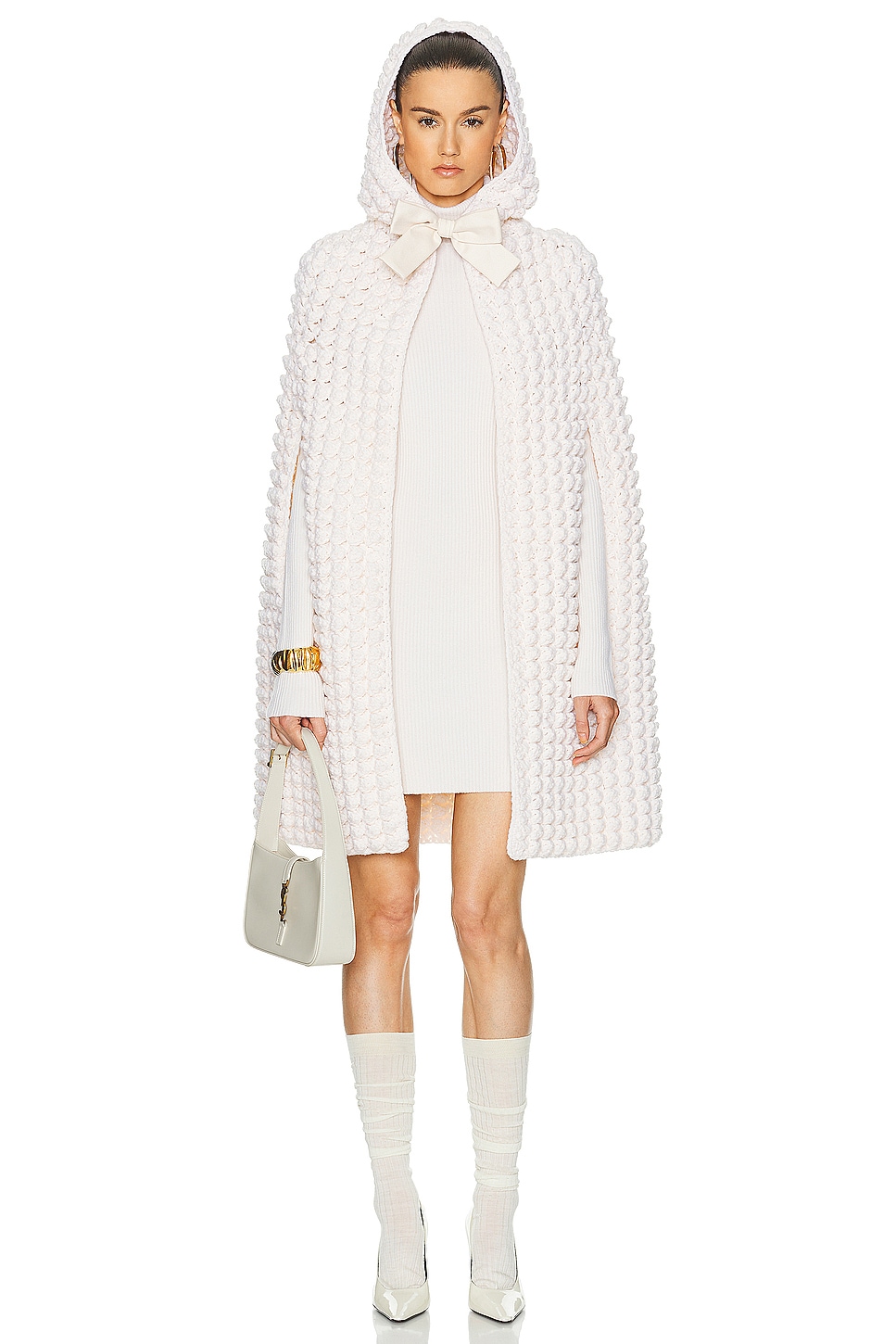 FWRD Renew Saint Laurent Cape Poncho in Ivory | REVOLVE