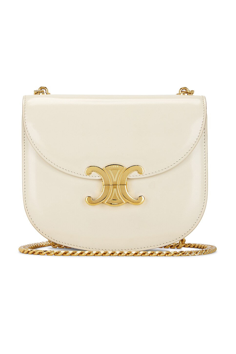 FWRD Renew Celine Chain Shoulder Bag in White | REVOLVE