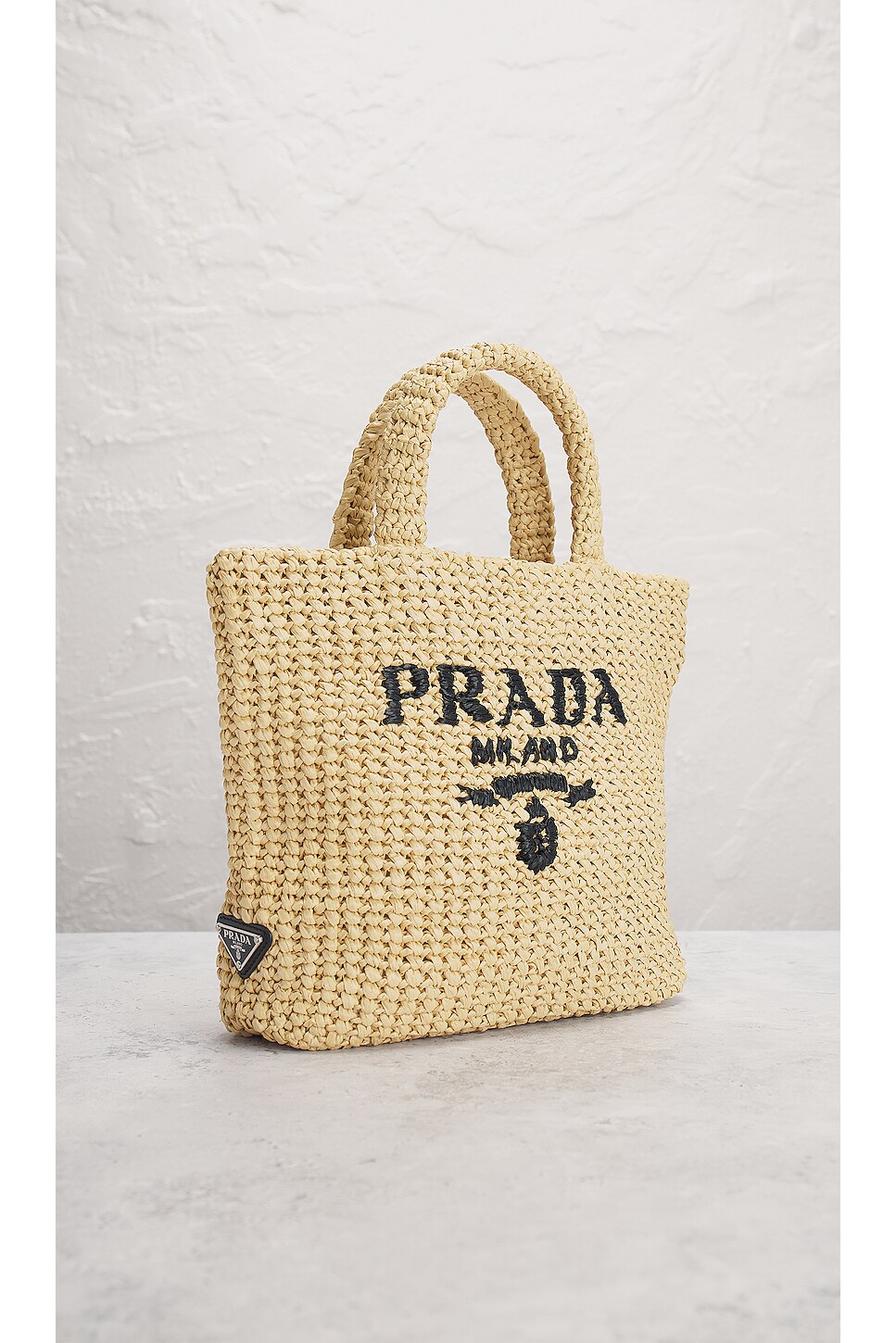 FWRD Renew Prada Raffia Tote Bag in Beige | REVOLVE