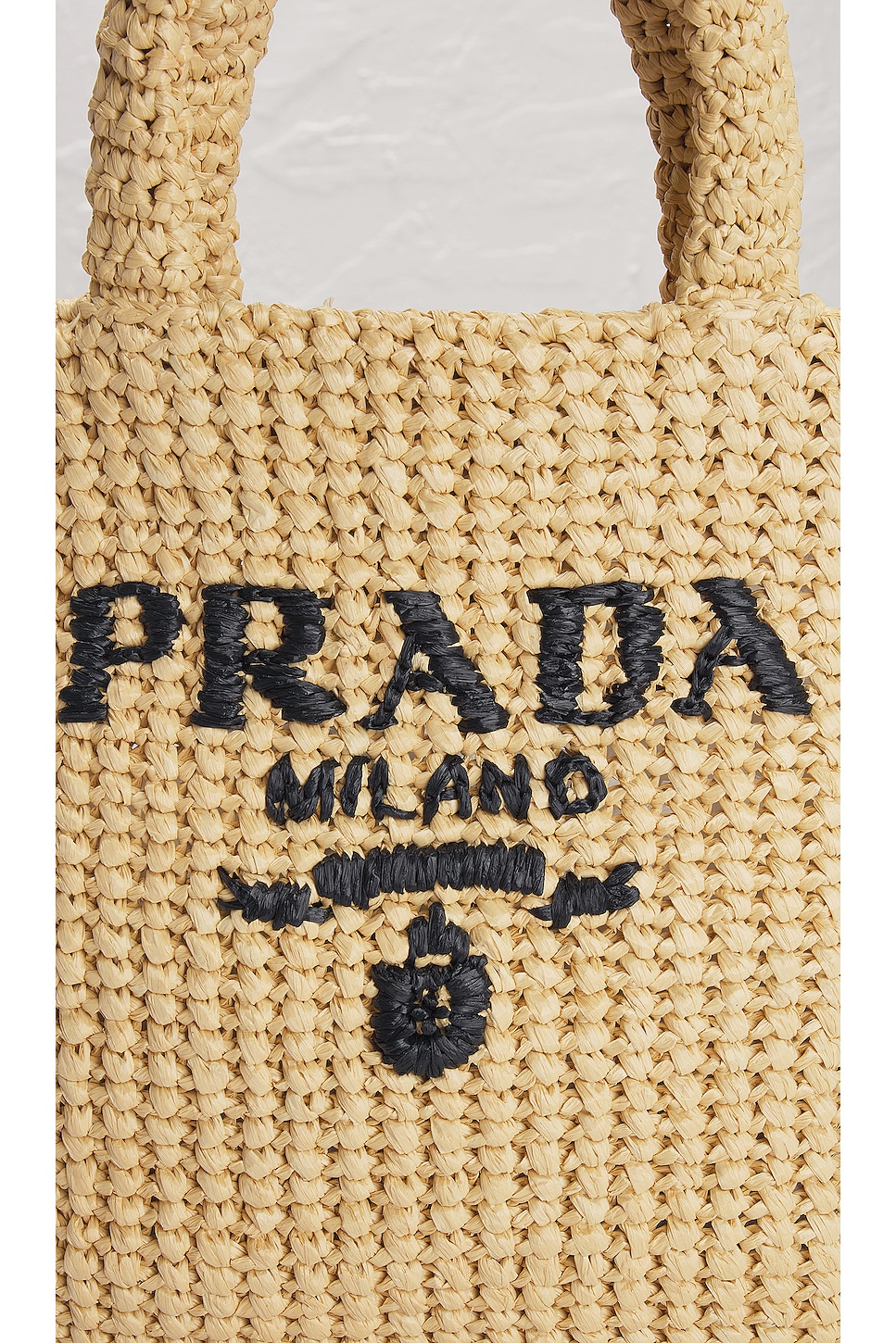 FWRD Renew Prada Raffia Tote Bag in Beige | REVOLVE