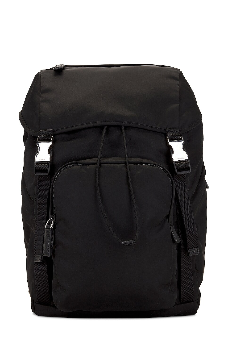 FWRD Renew Prada Logo Nylon Backpack in Black | REVOLVE