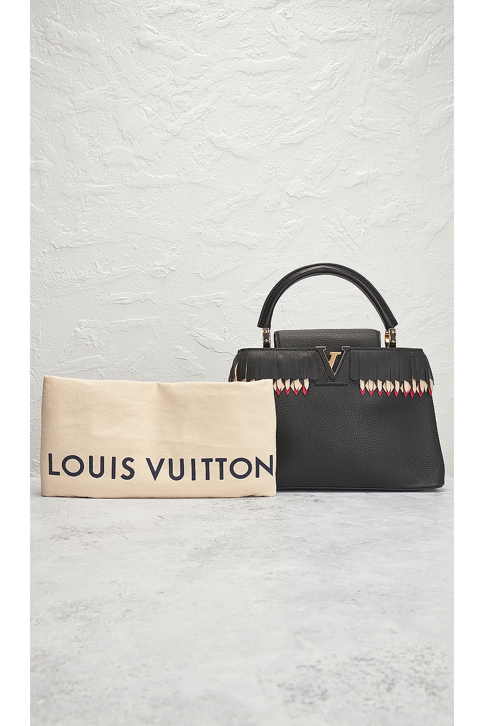 FWRD Renew Louis Vuitton Capucines PM Handbag in Black | REVOLVE