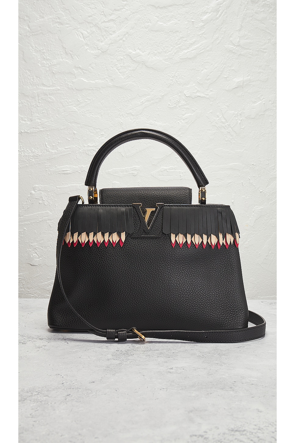 FWRD Renew Louis Vuitton Capucines PM Handbag in Black | REVOLVE