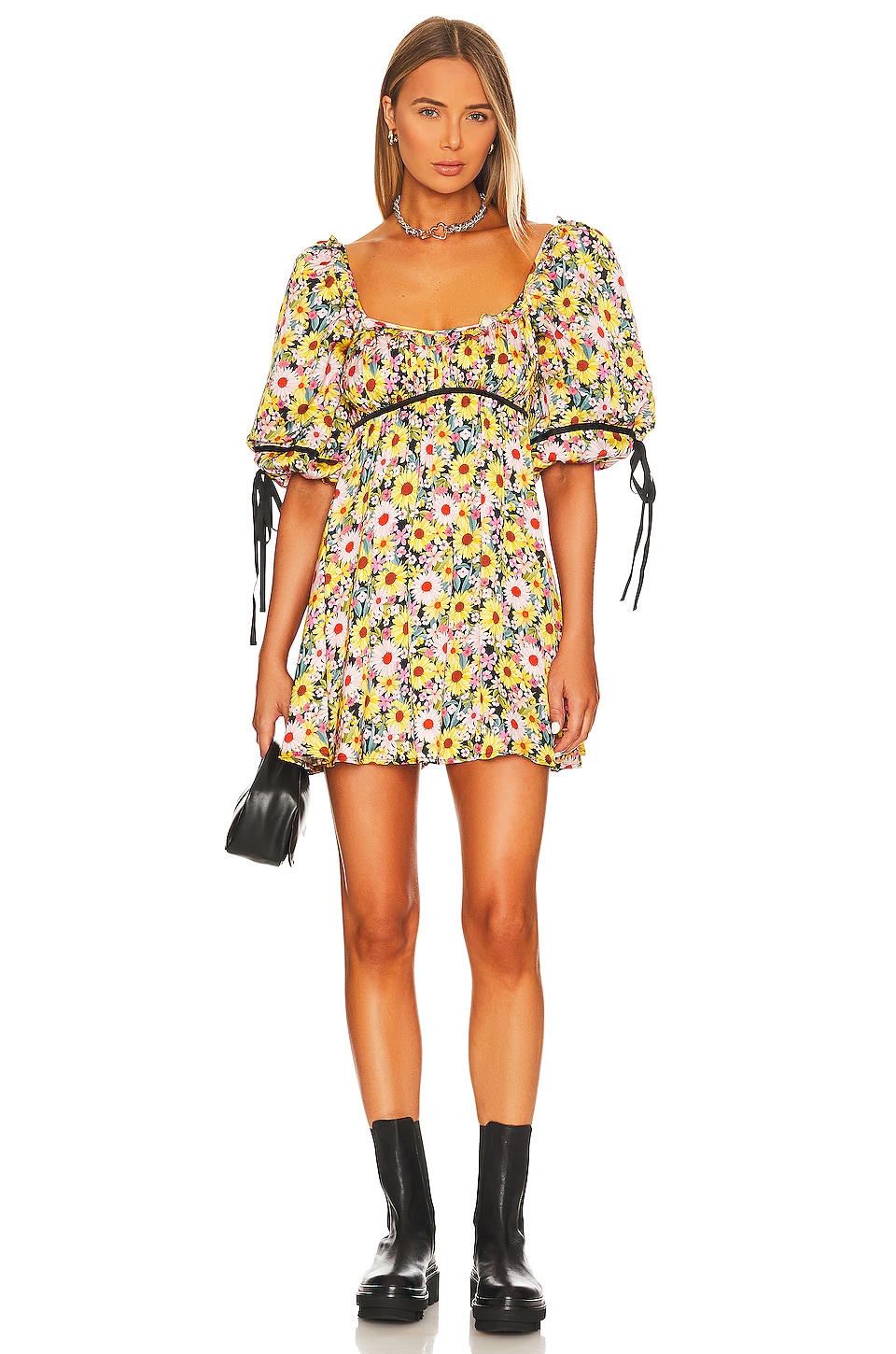 For Love & Lemons Sylvia Mini Dress in Yellow | REVOLVE